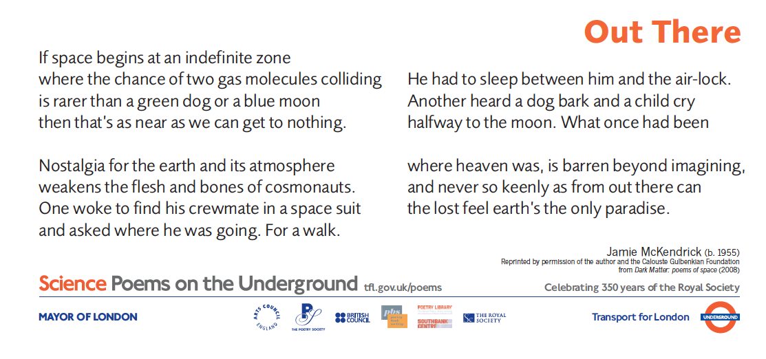 Out There – Poems on the Underground