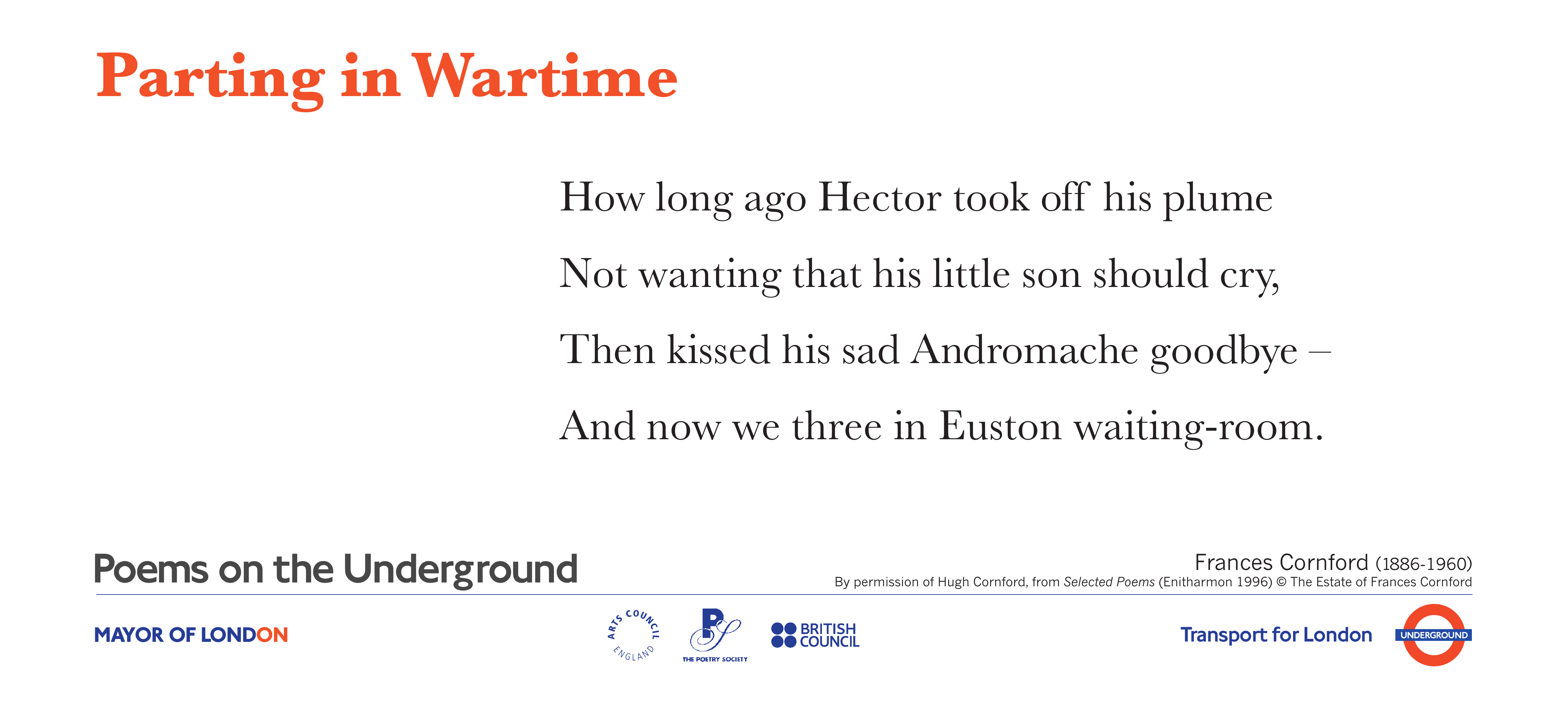 Parting in Wartime – Poems on the Underground