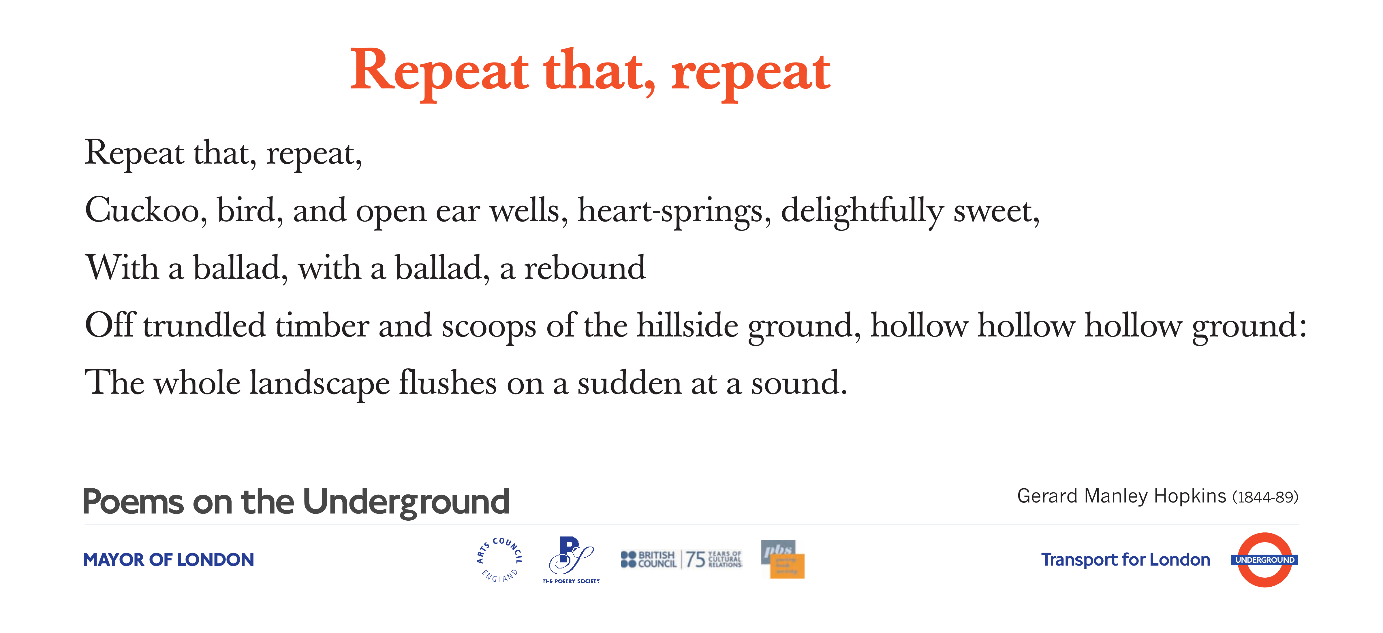Repeat that, repeat – Poems on the Underground