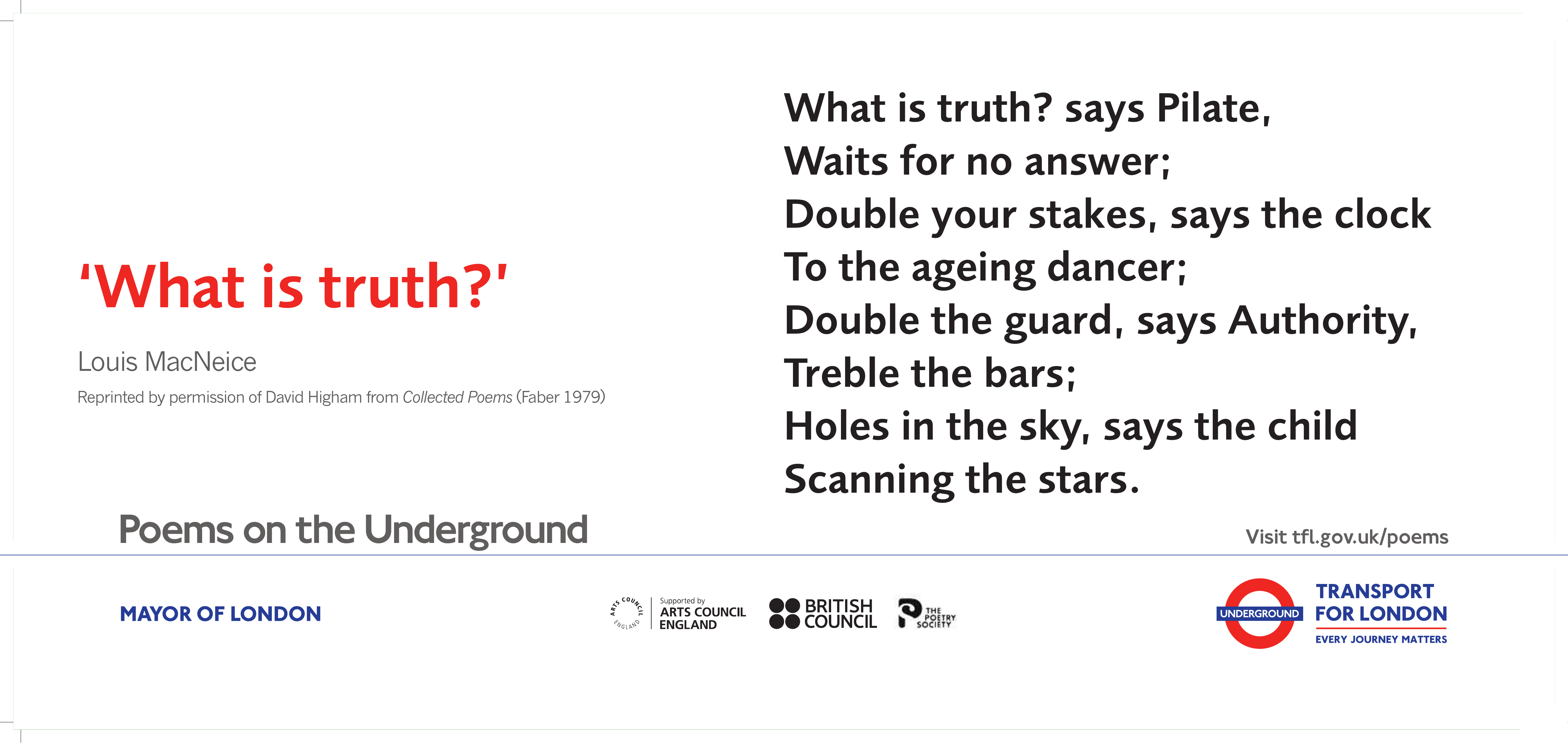 ‘What is truth?’ – Poems on the Underground