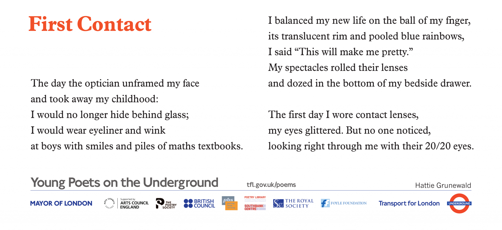 First Contact – Poems on the Underground