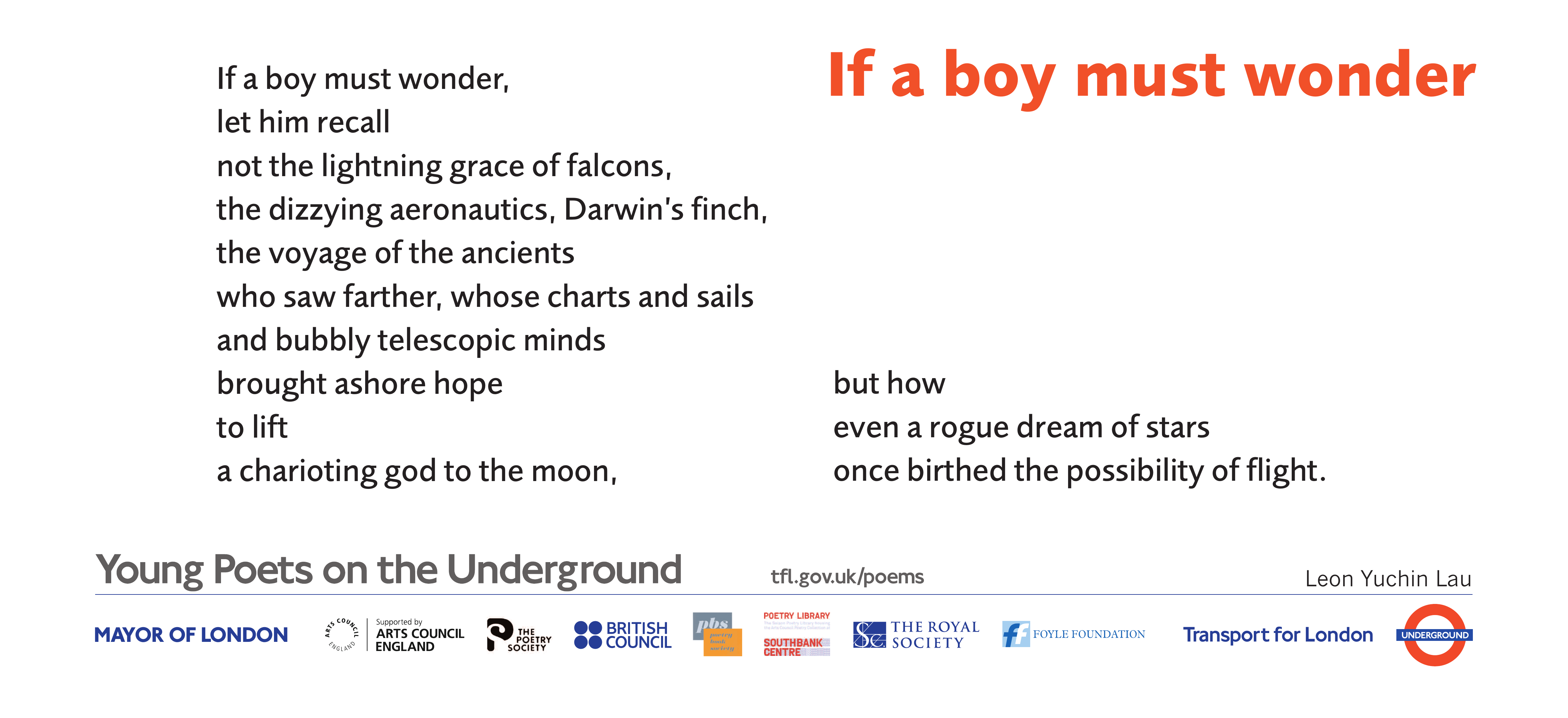If a boy must wonder – Poems on the Underground