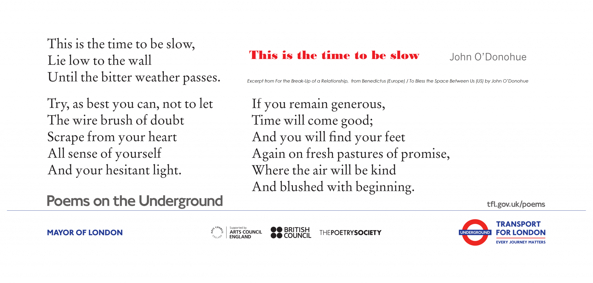 Time to be slow – Poems on the Underground