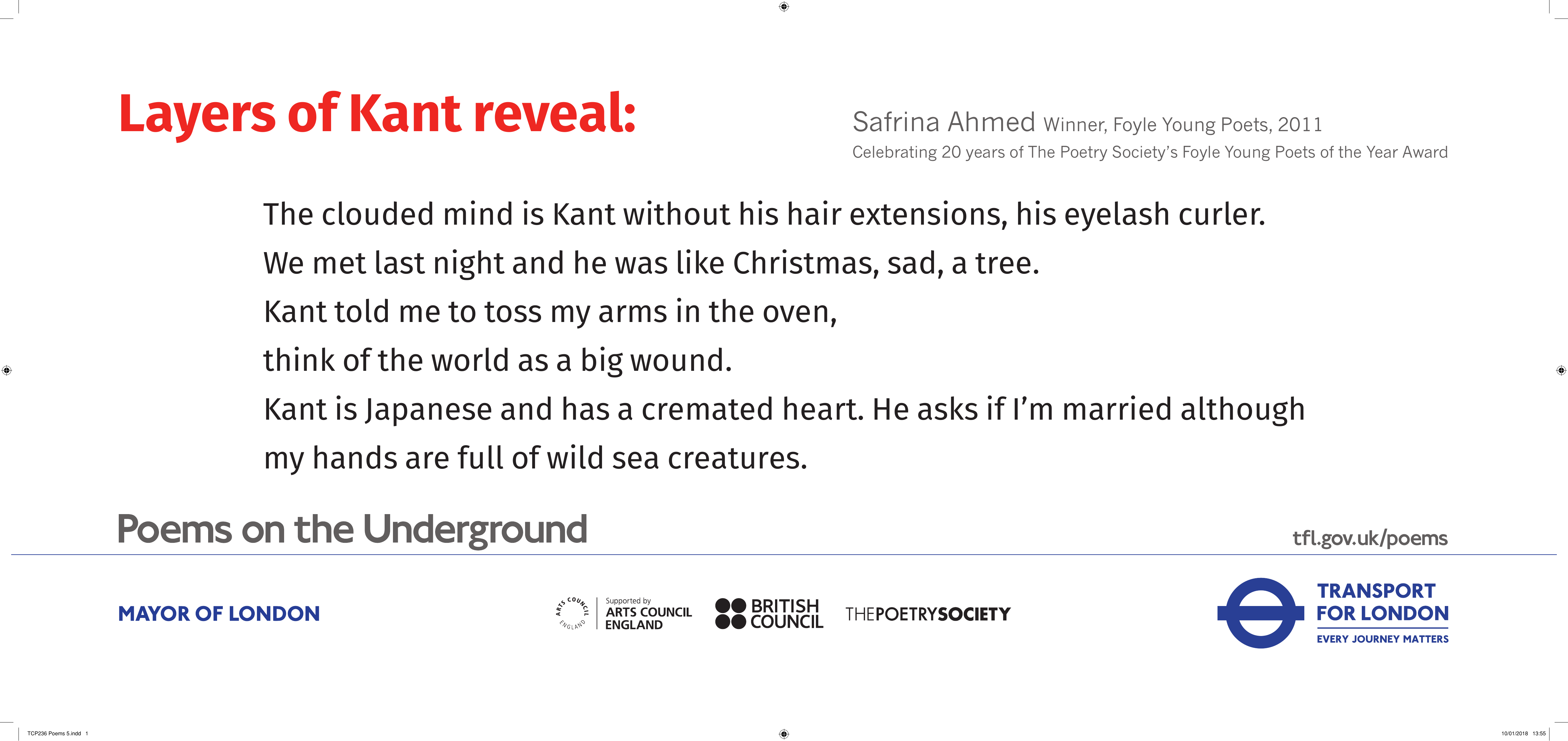 Layers of Kant reveal – Poems on the Underground