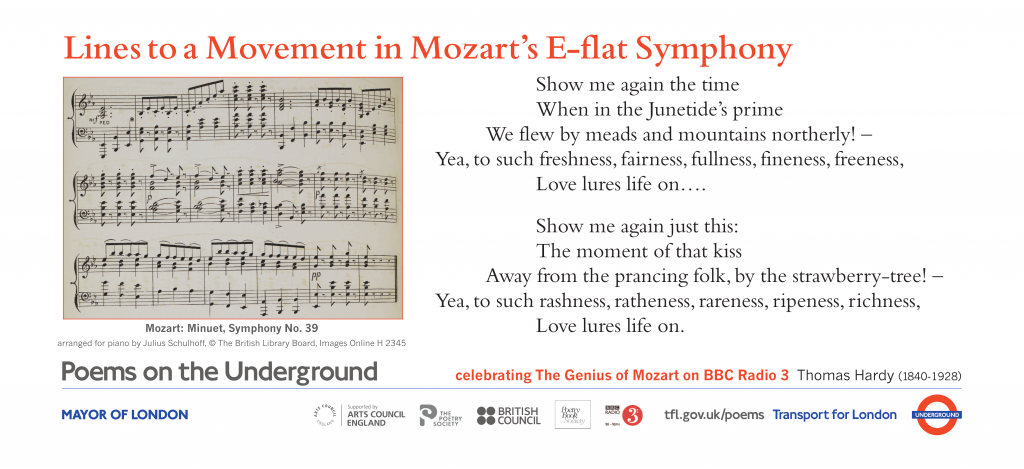 Lines to a Movement in Mozart’s E-flat Symphony – Poems on the Underground