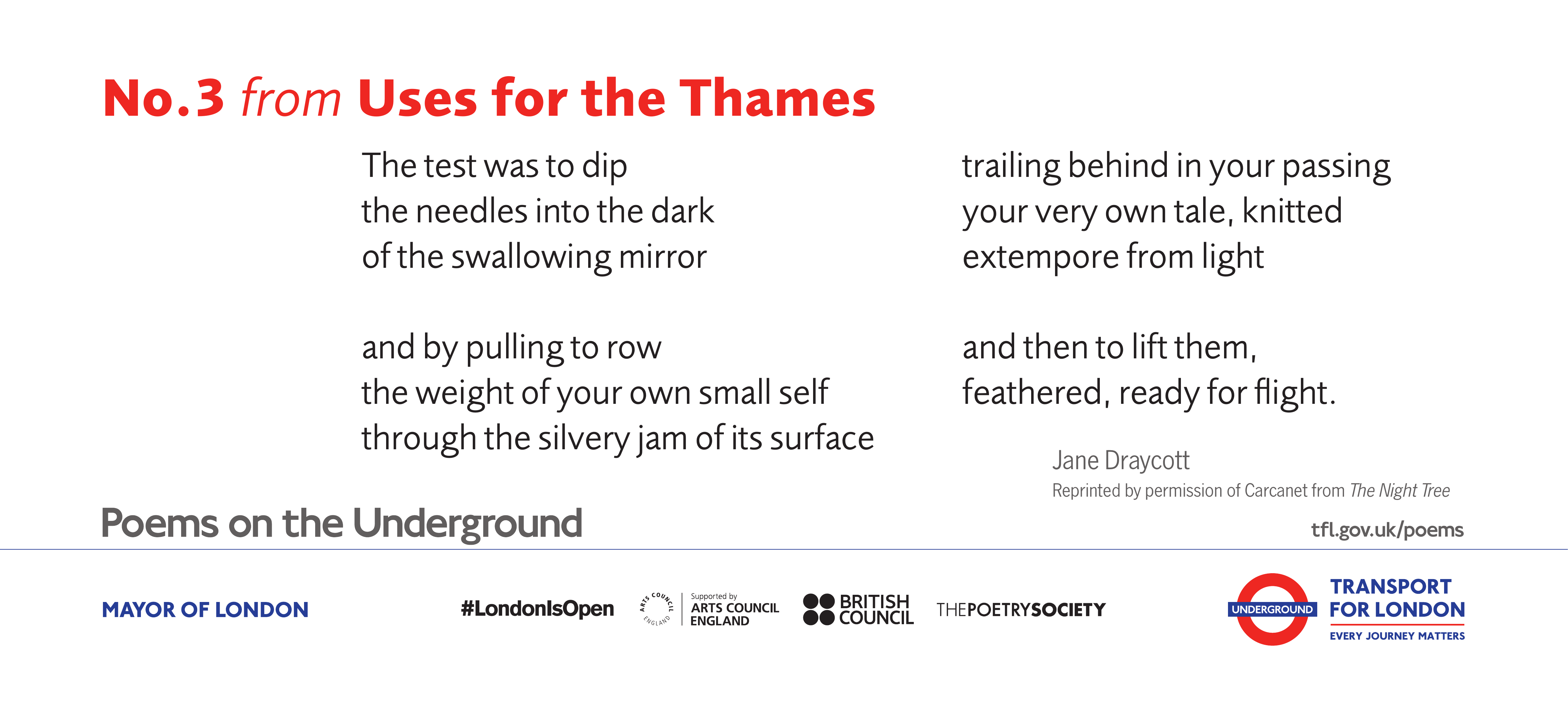No 3 from Uses for the Thames – Poems on the Underground