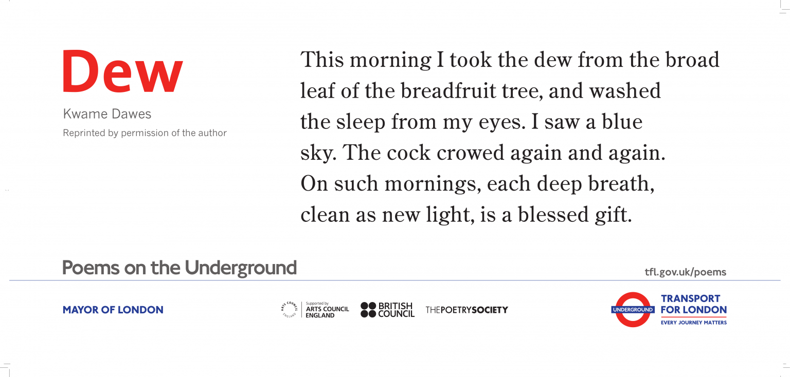 Celebrating Windrush Day – Poems on the Underground