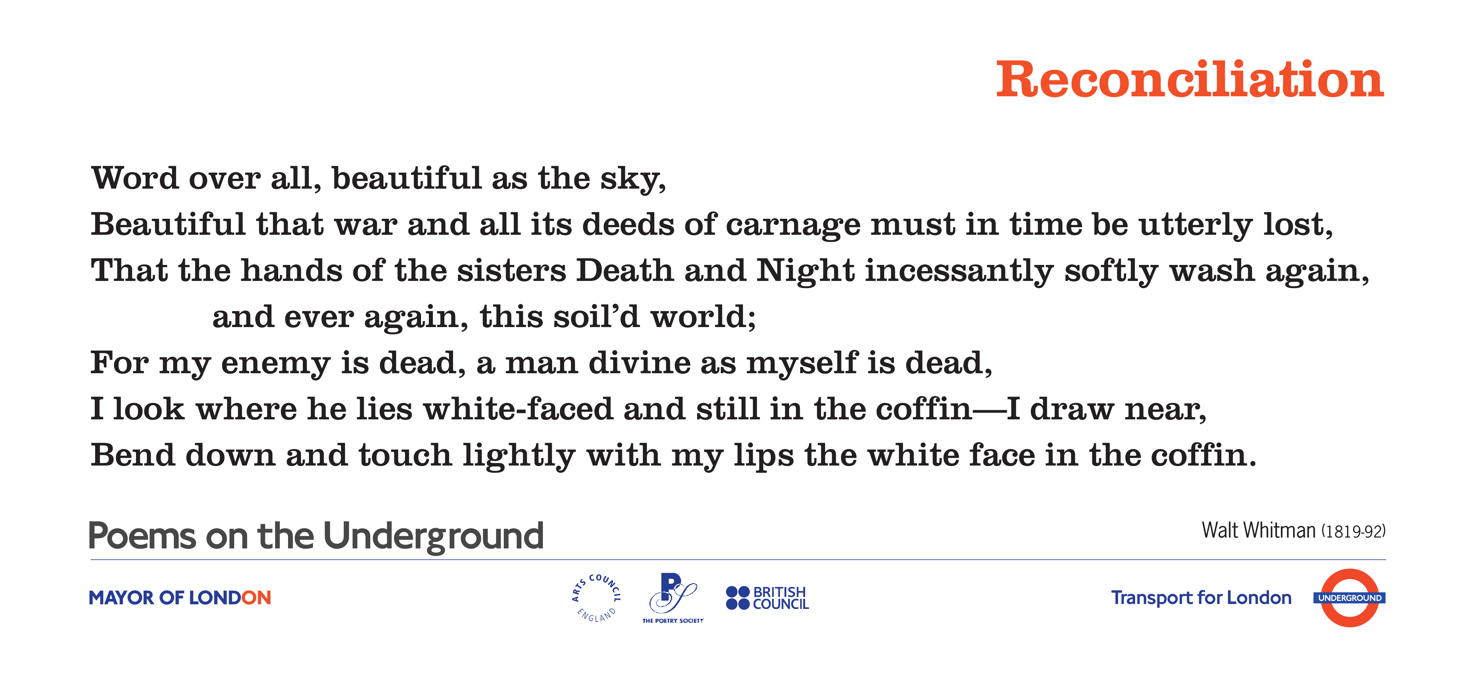 Reconciliation – Poems on the Underground