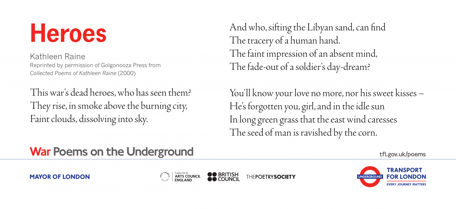 Heroes – Poems on the Underground