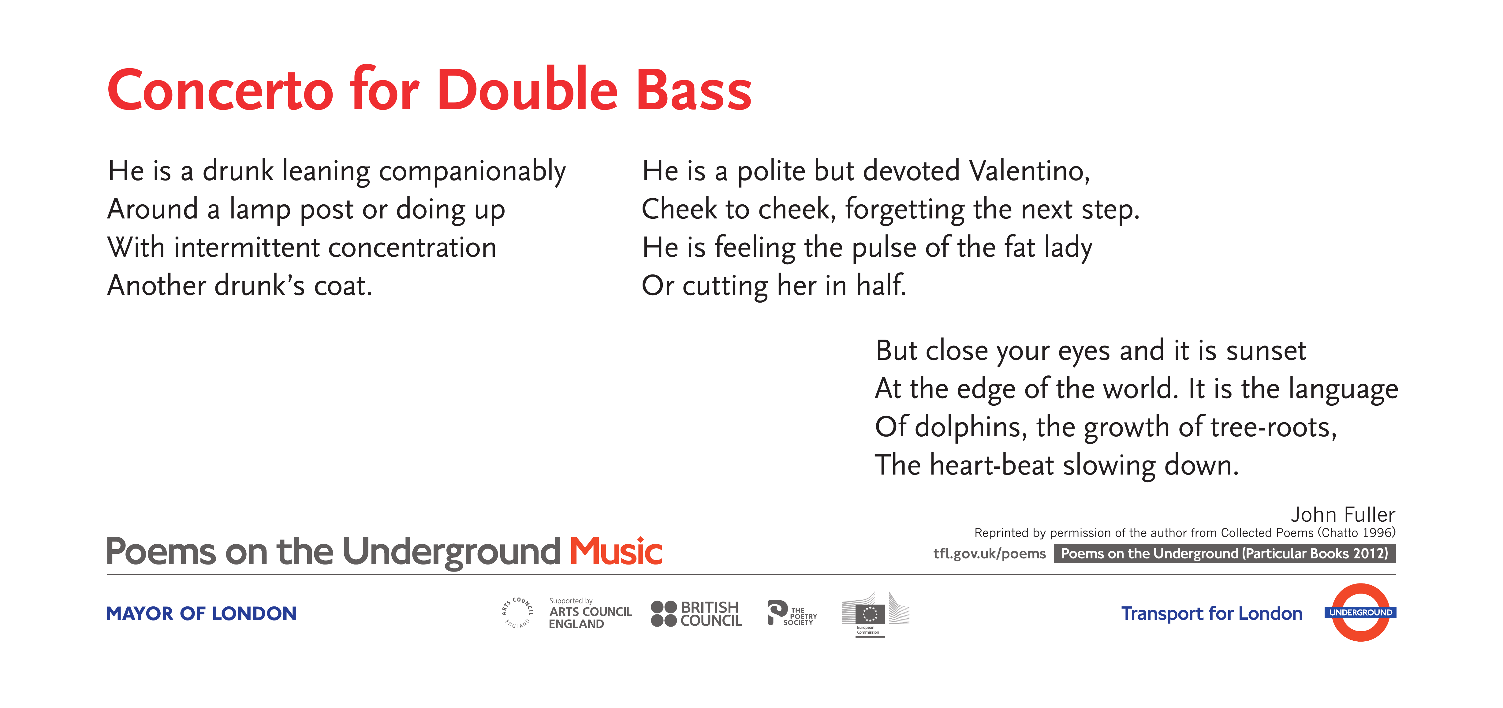 Concerto for Double Bass – Poems on the Underground