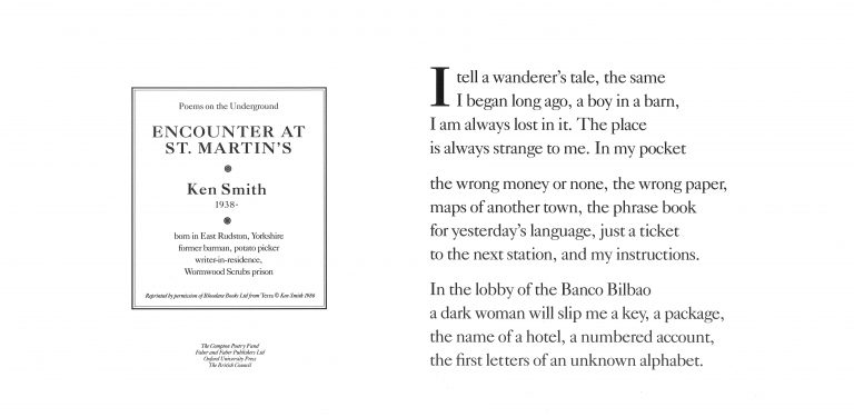 Encounter at St. Martin’s – Poems on the Underground