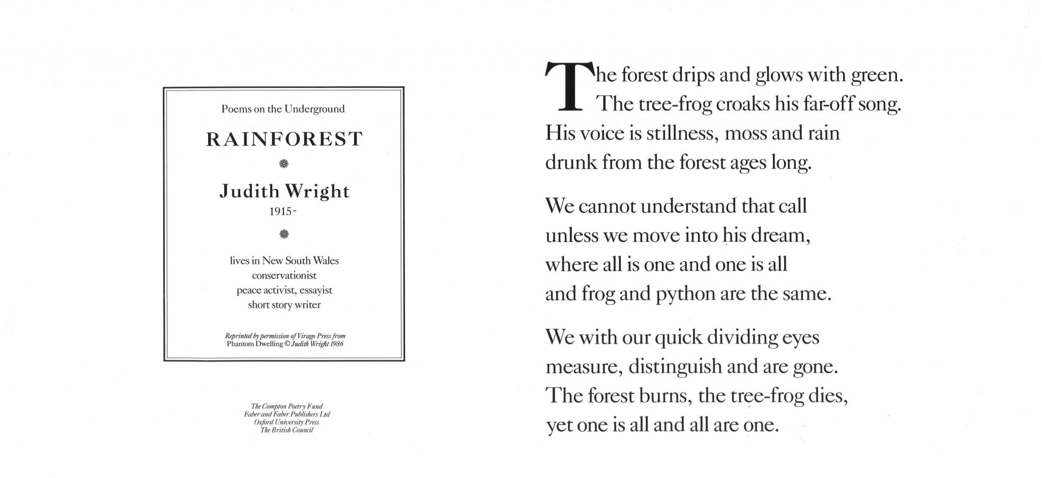 Rainforest – Poems on the Underground