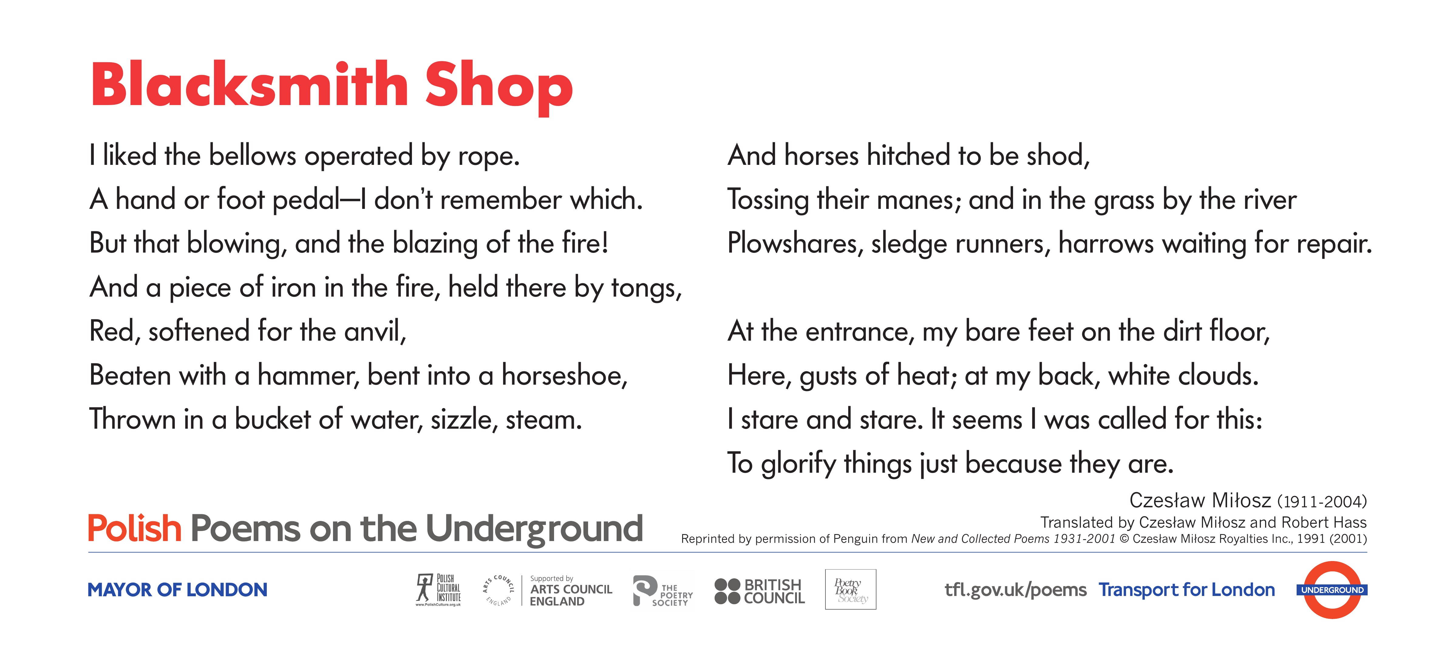 Blacksmith Shop – Poems on the Underground