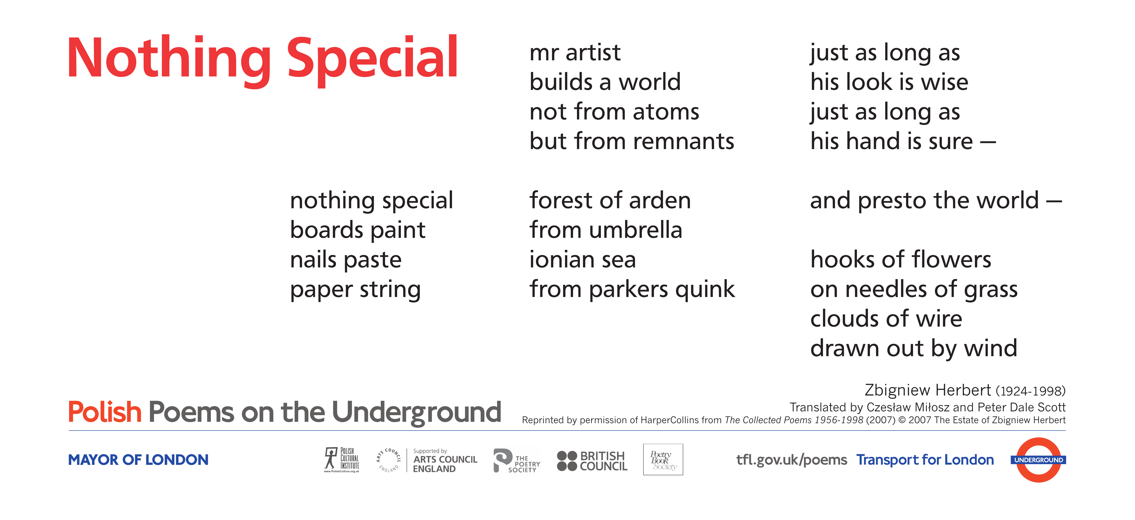 Nothing Special – Poems on the Underground
