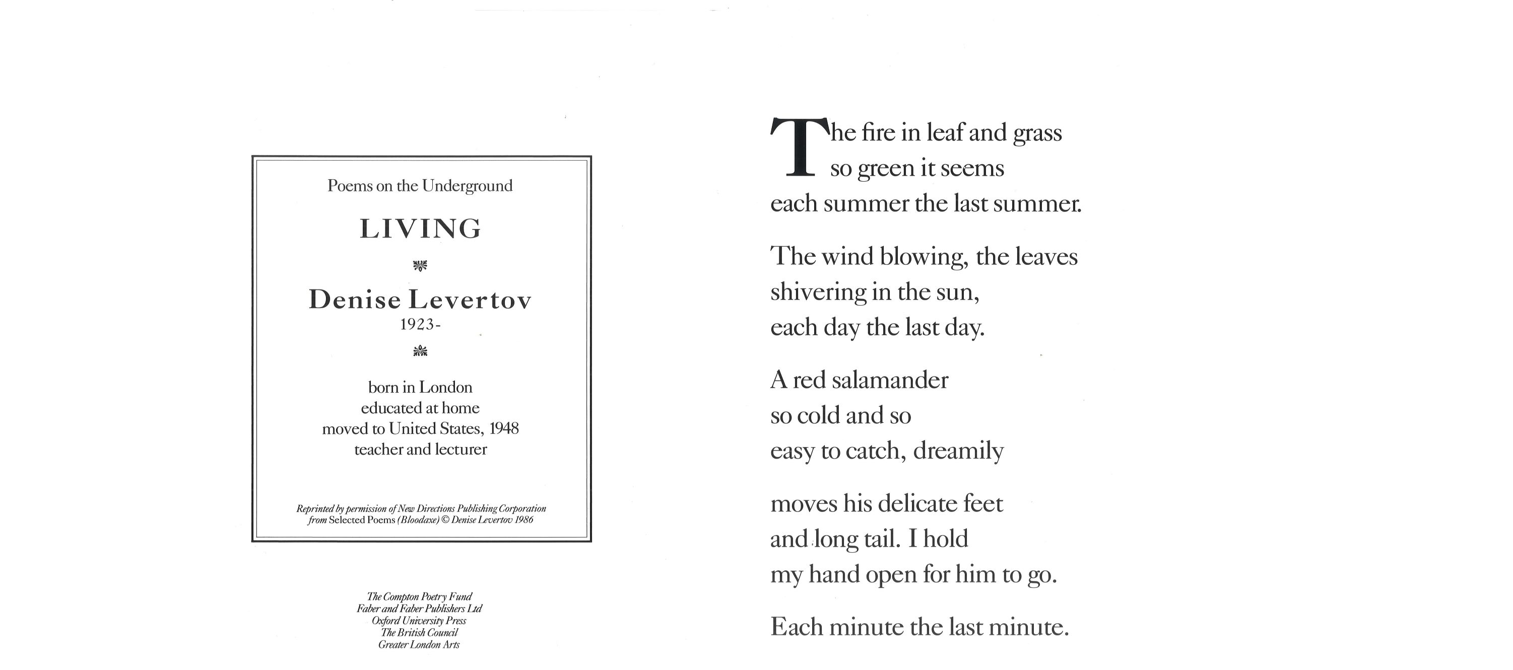 Living – Poems on the Underground