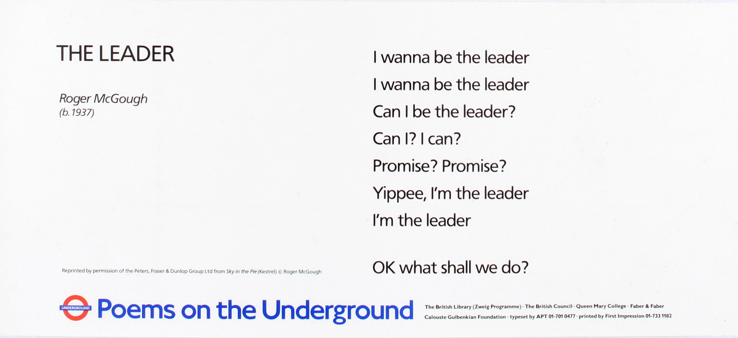 The Leader – Poems on the Underground