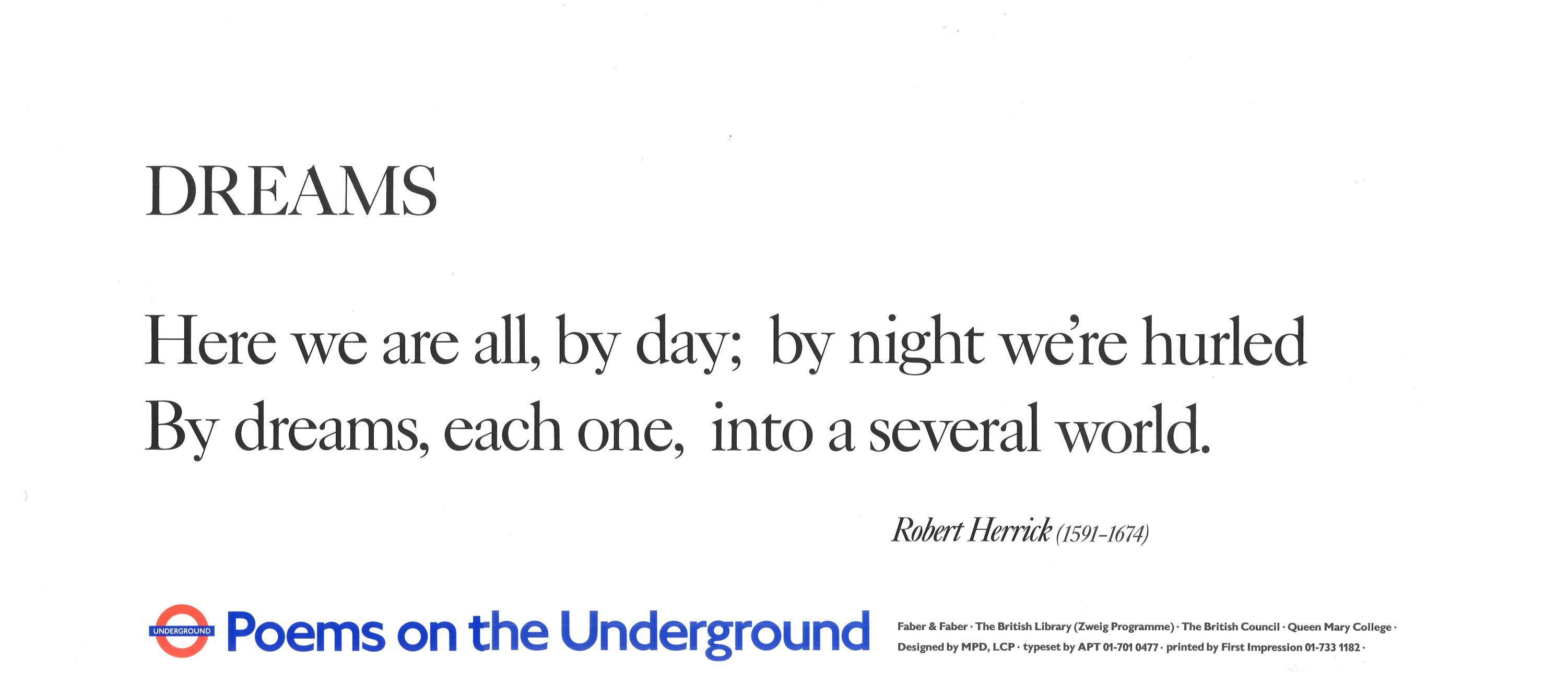 Dreams – Poems on the Underground