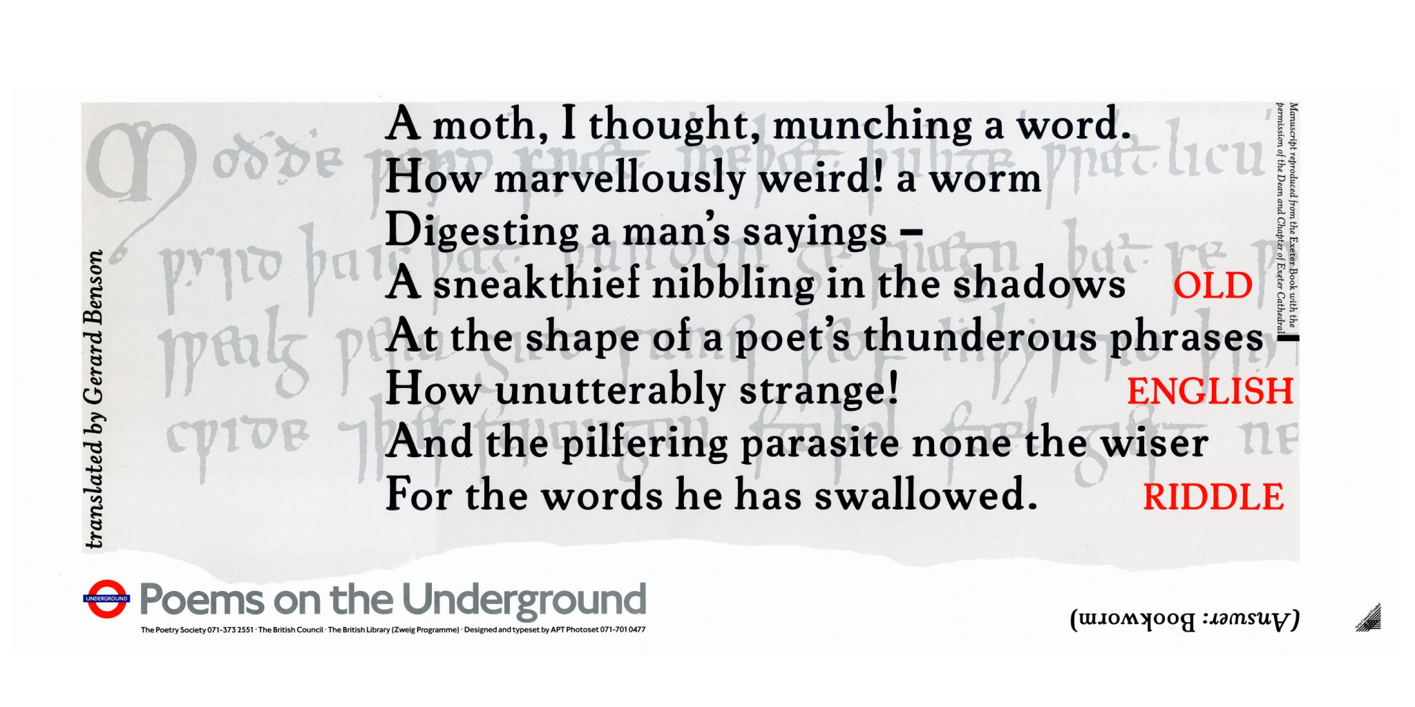 Old English Riddle – Poems on the Underground
