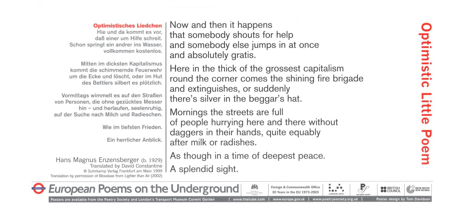 Optimistic Little Poem – Poems on the Underground