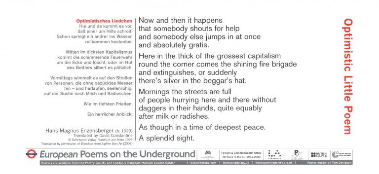 Optimistic Little Poem – Poems on the Underground