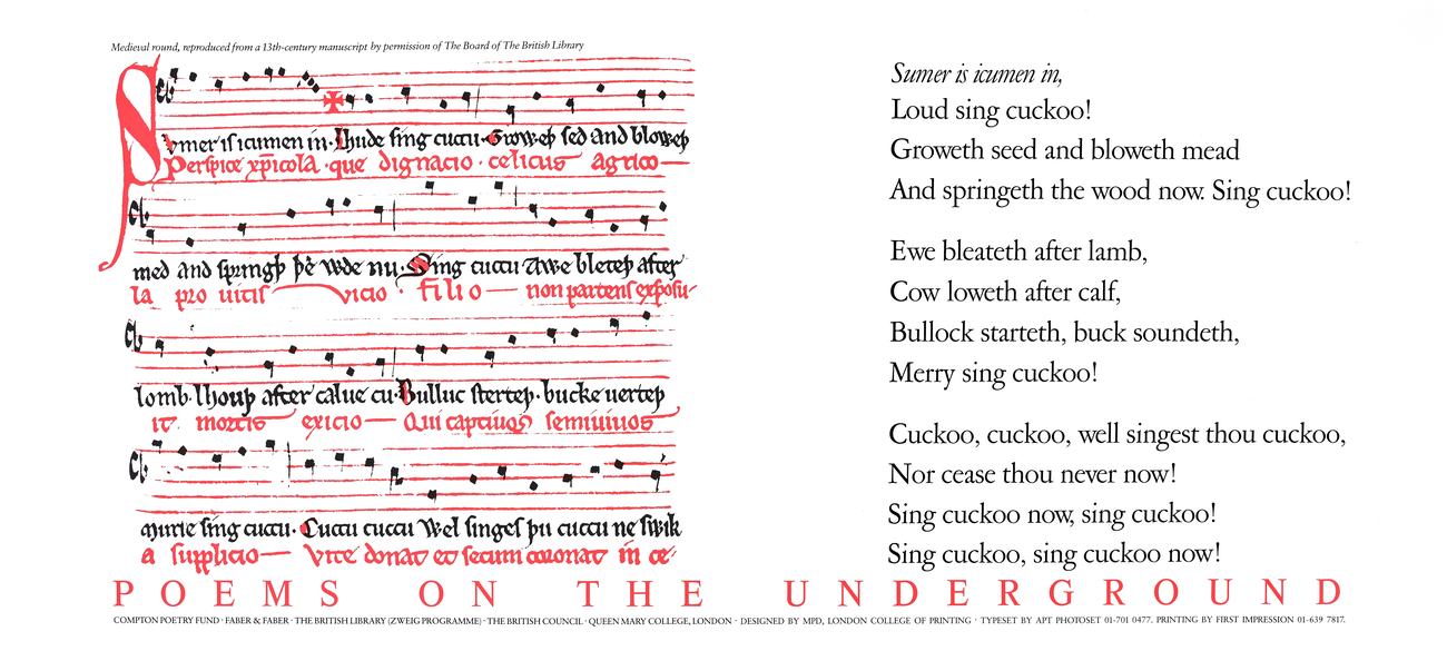 Sumer is icumen in – Poems on the Underground