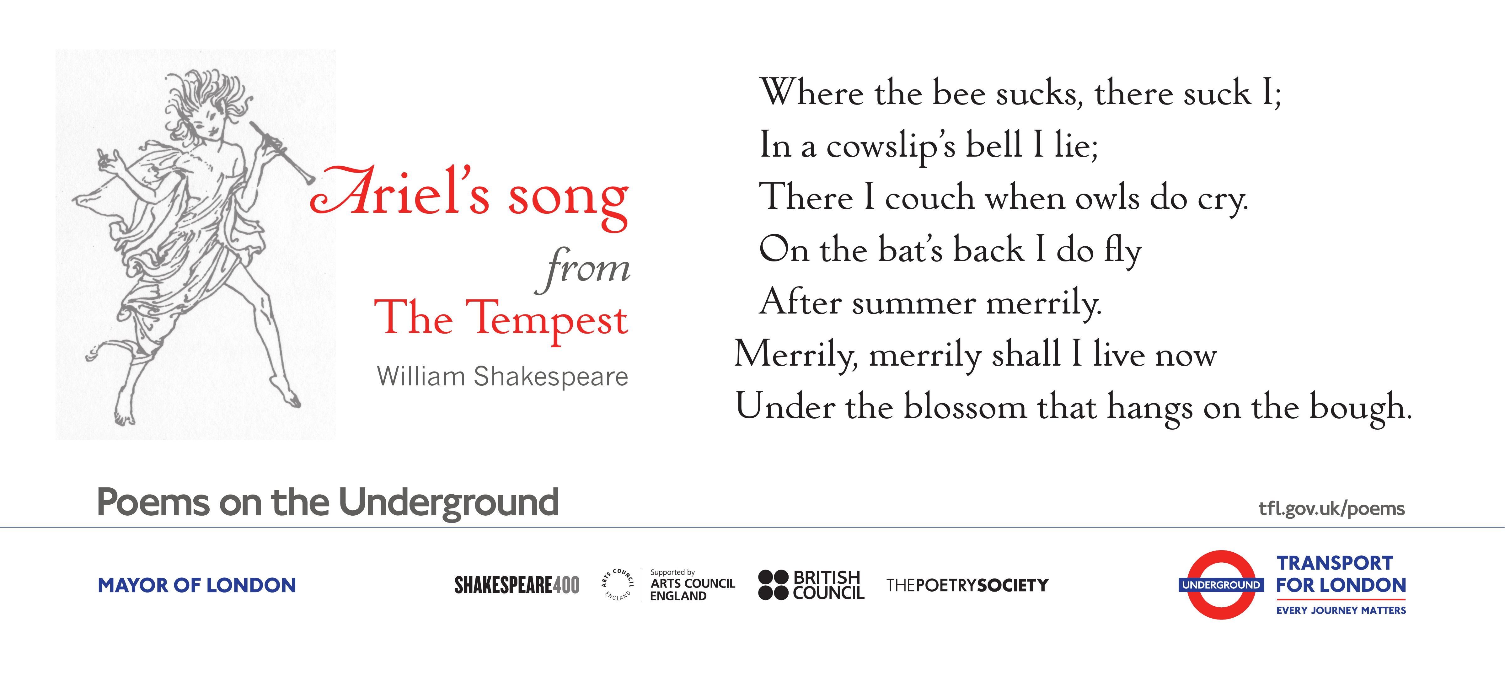 Ariel’s Song – Poems on the Underground