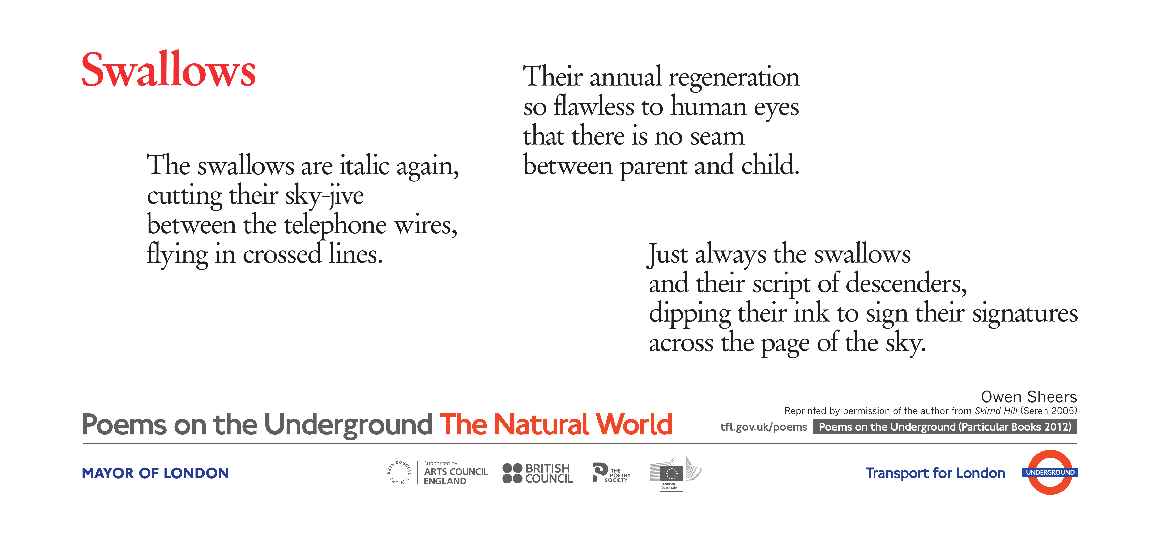 Swallows – Poems on the Underground