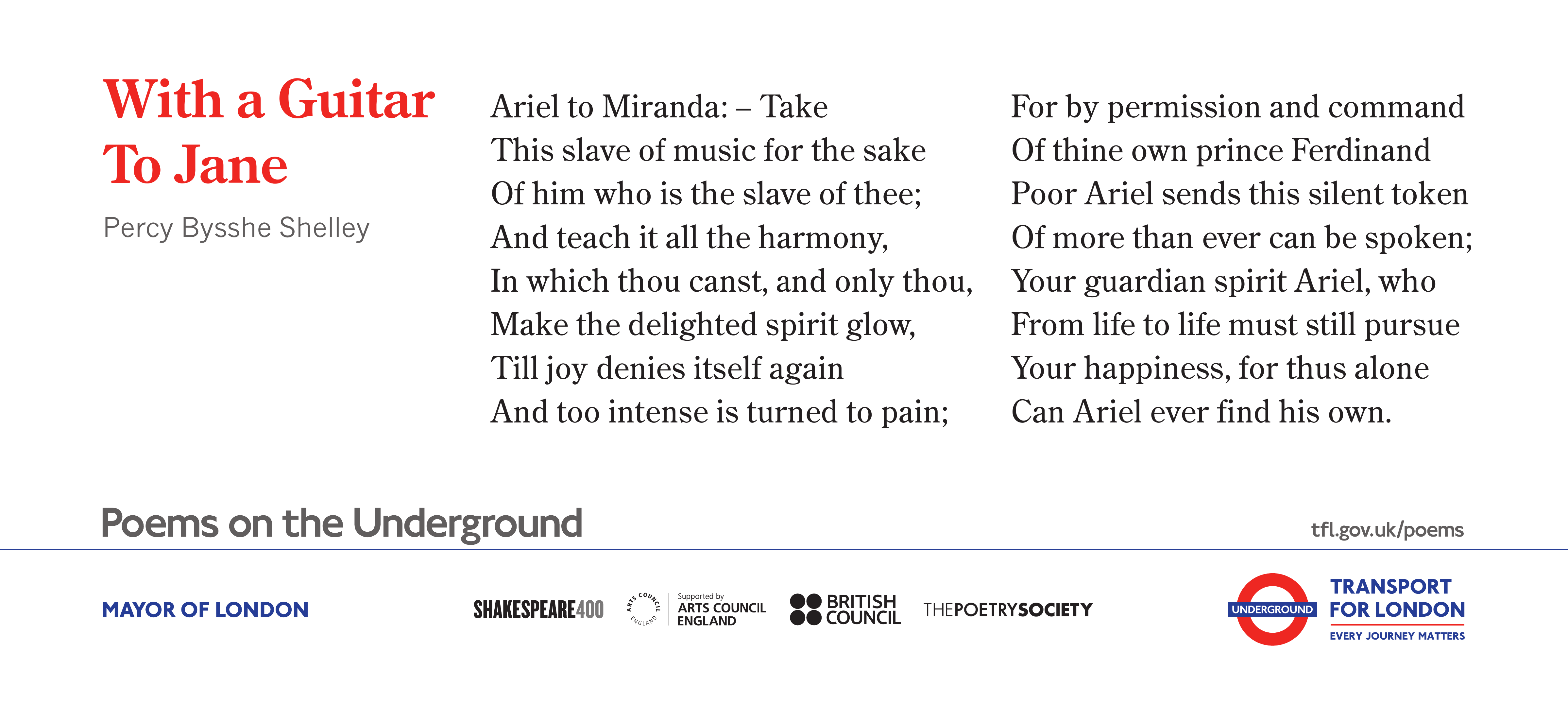 With a Guitar to Jane – Poems on the Underground