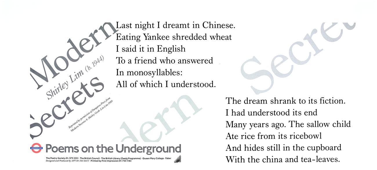 Modern Secrets – Poems on the Underground