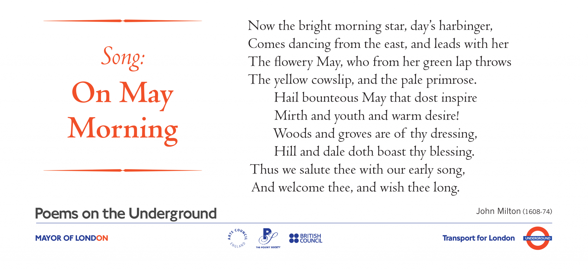 Poems on the Underground – offering poetry to London’s tube travellers ...