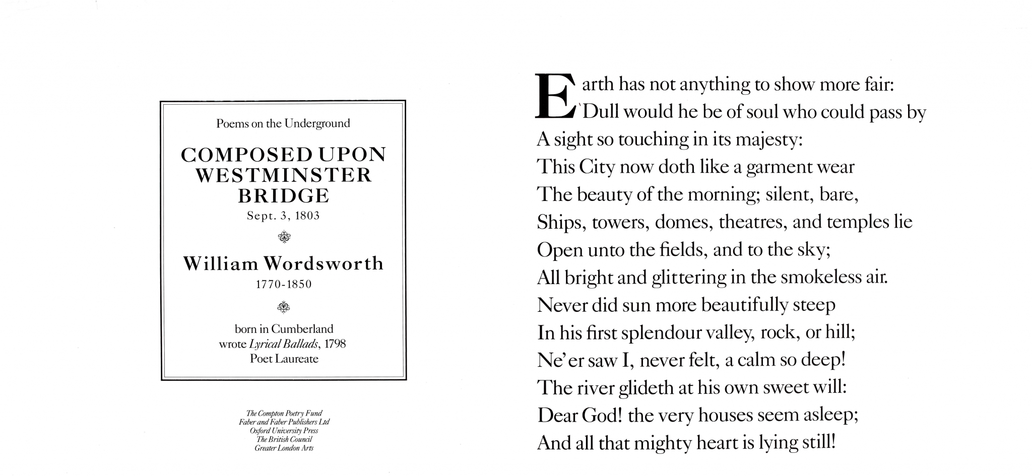 This Month's Poems - Poems on the Underground