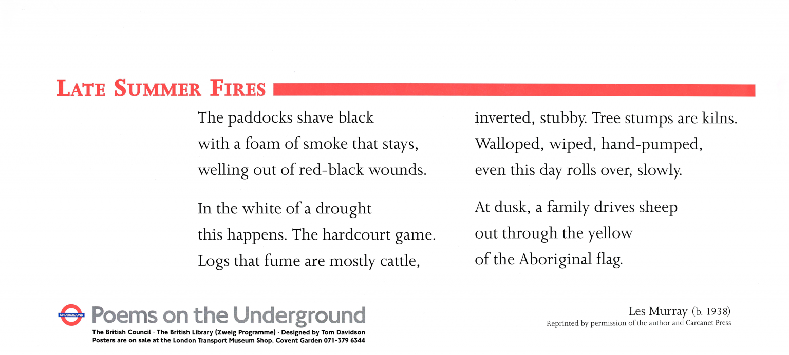 Late Summer Fires - Poems on the Underground