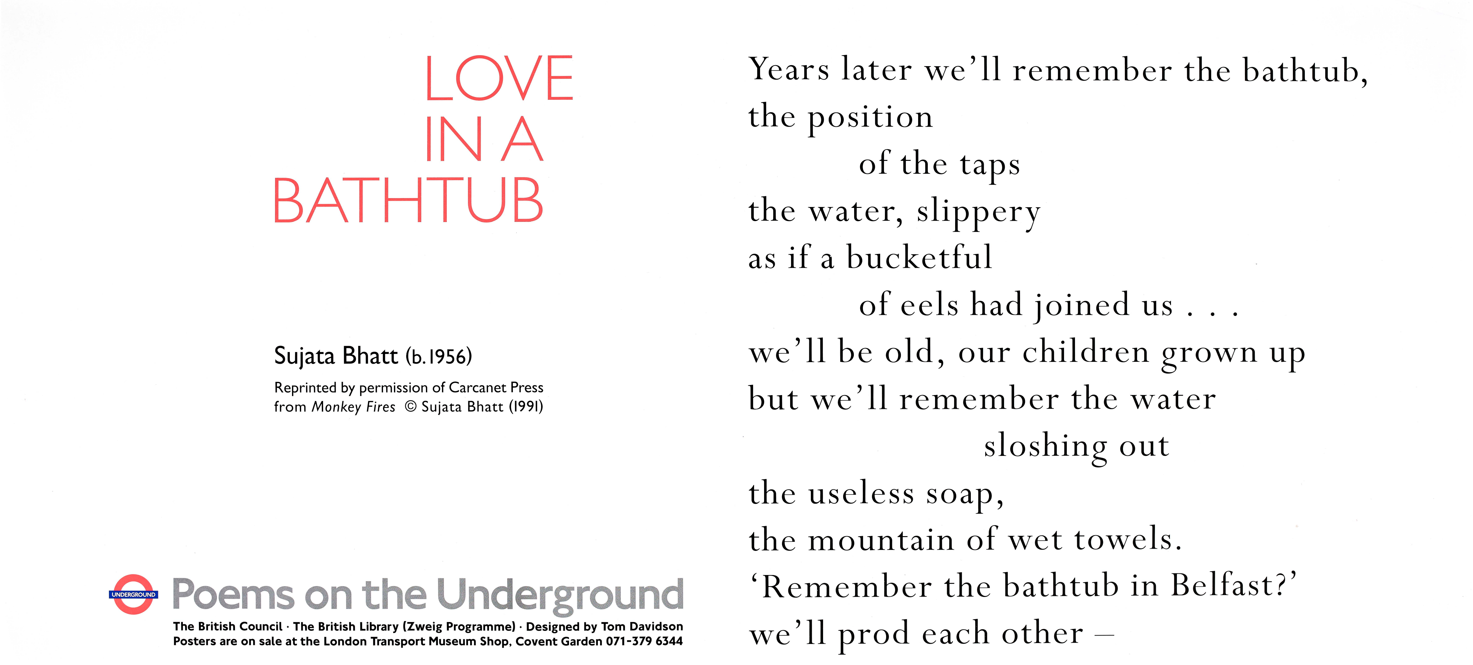 Love in a Bathtub – Poems on the Underground