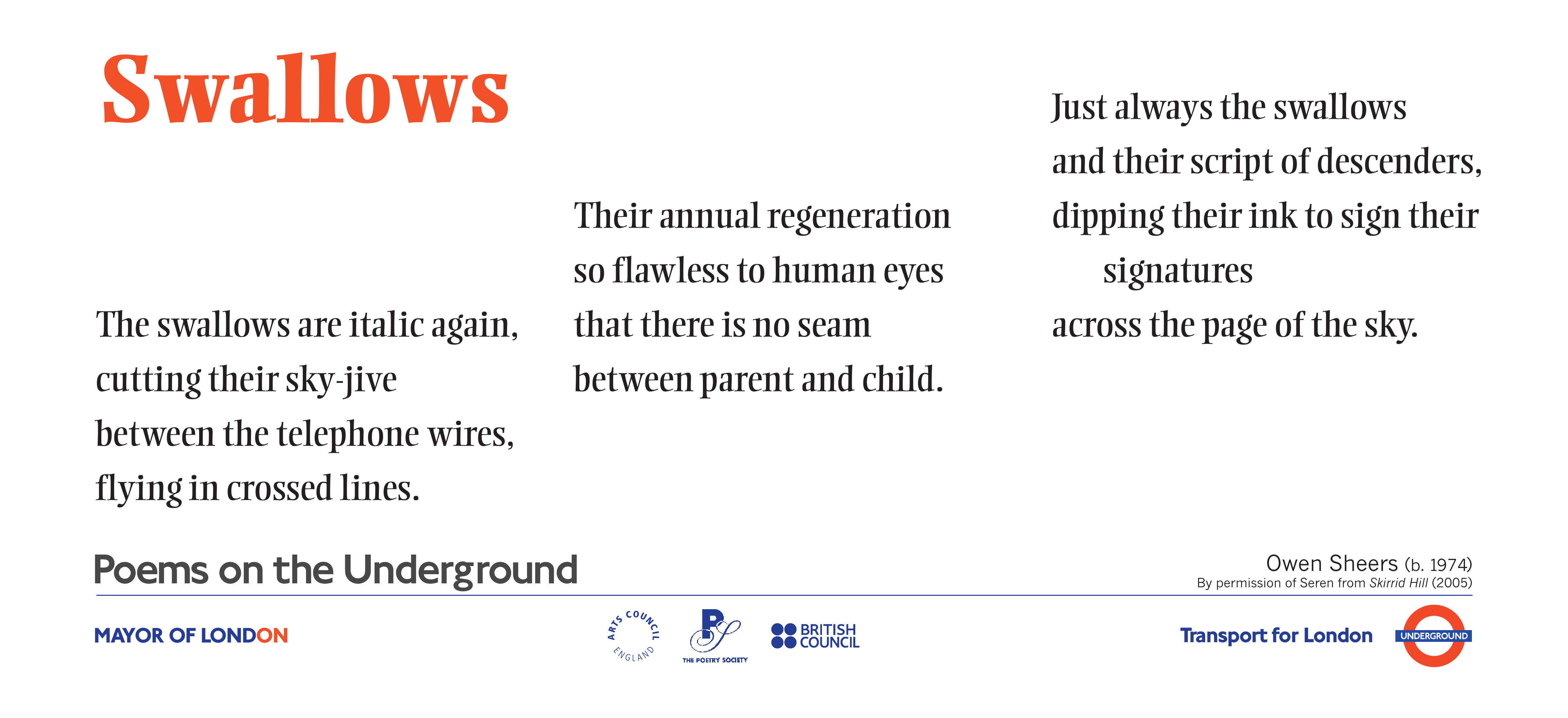 Swallows – Poems on the Underground
