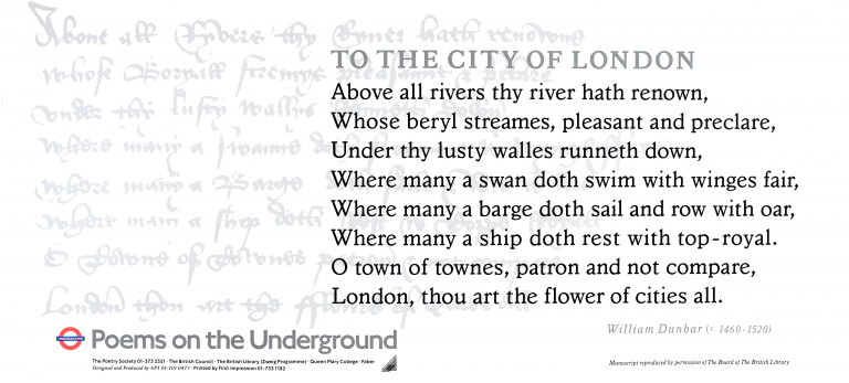 from To the City of London – Poems on the Underground
