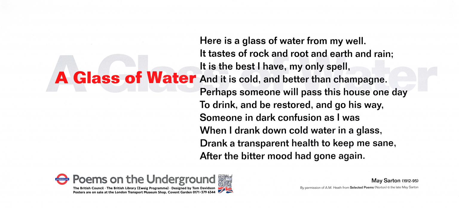 A Glass of Water – Poems on the Underground