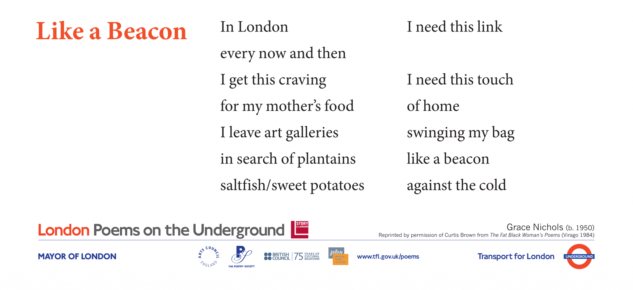 Like a Beacon – Poems on the Underground