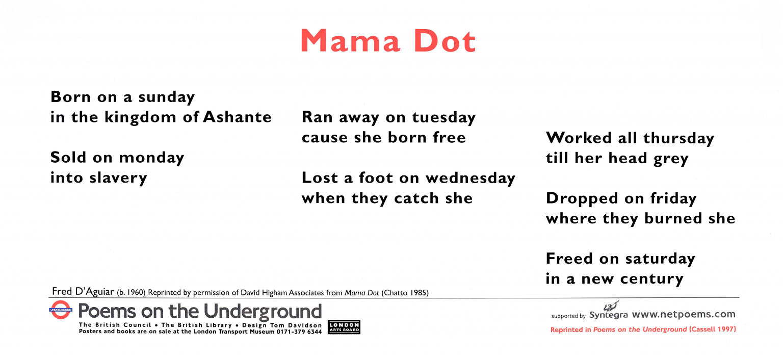 Mama Dot – Poems on the Underground