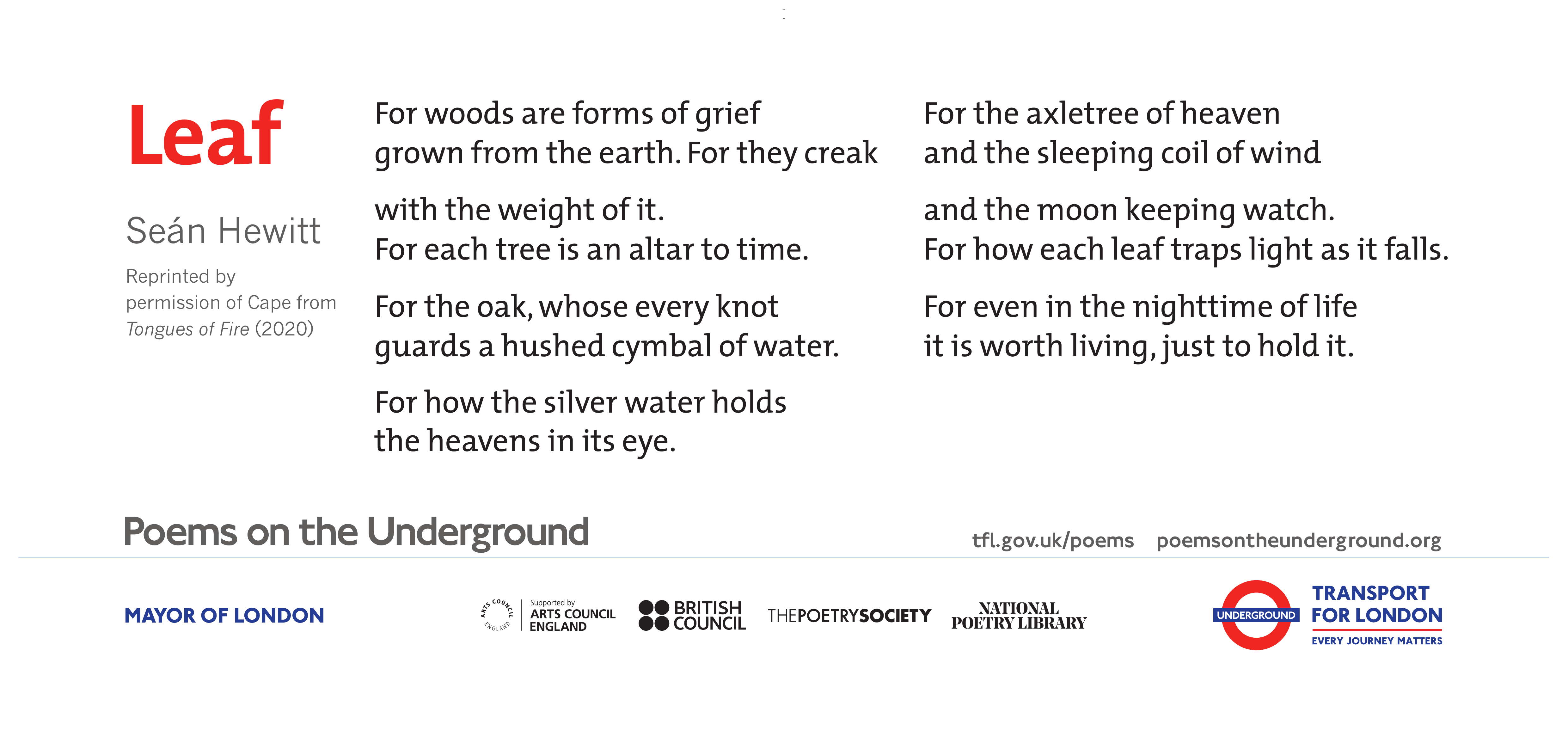 Leaf – Poems on the Underground