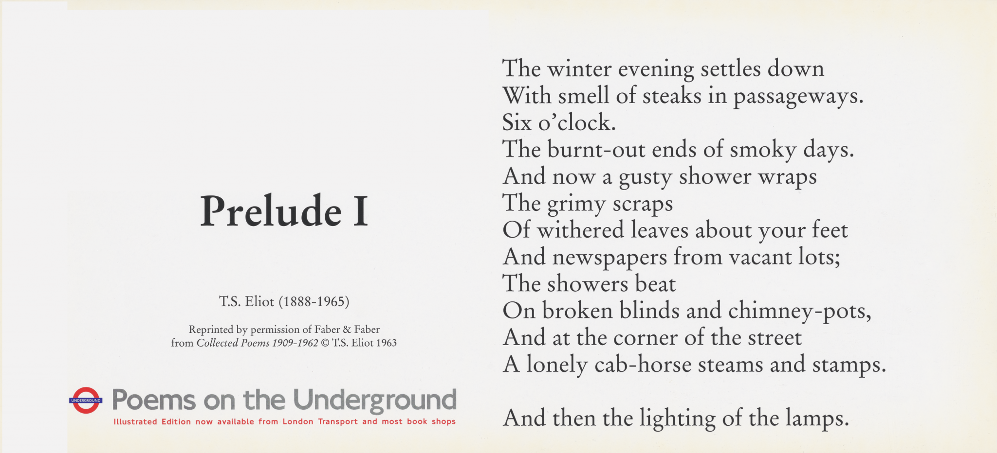 Prelude 1 – Poems on the Underground