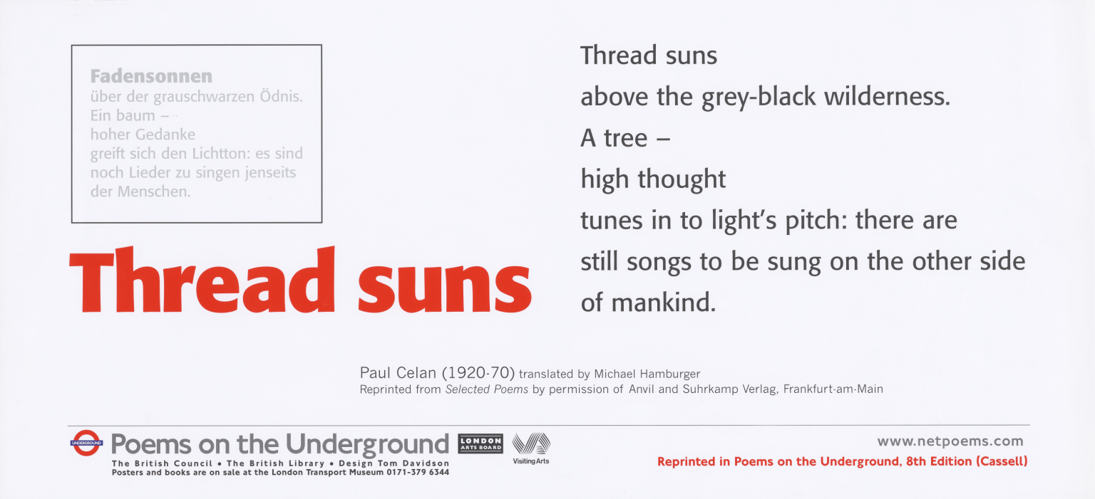 This Month's Poems - Poems on the Underground