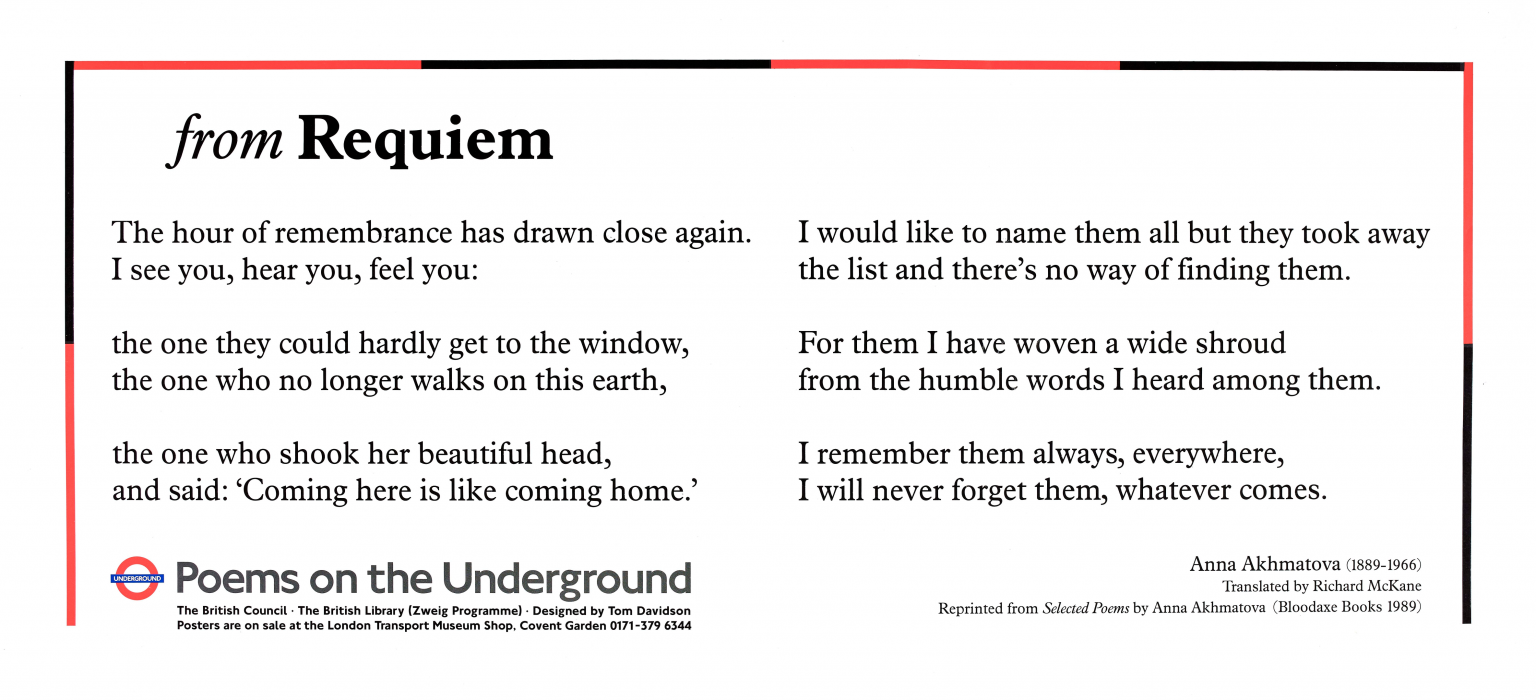 from Requiem – Poems on the Underground