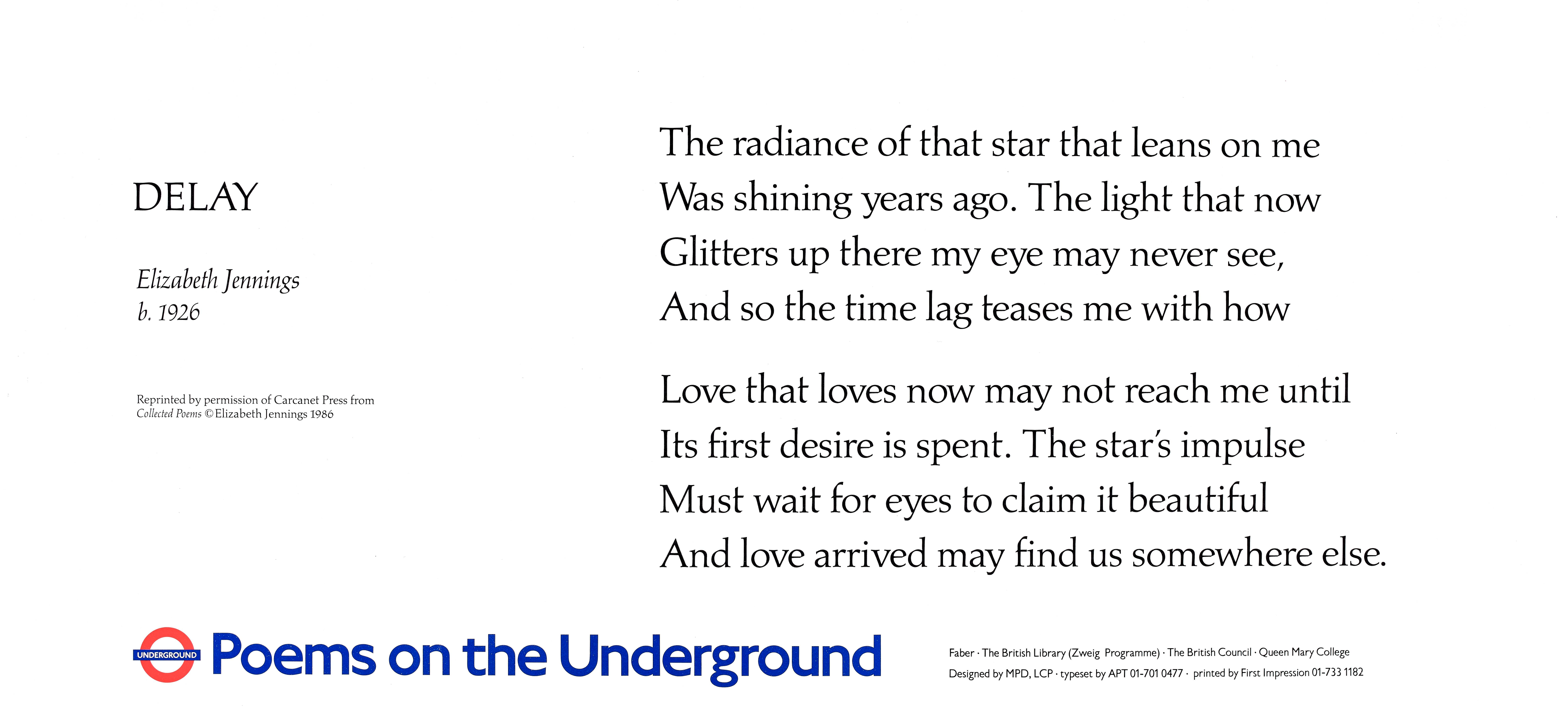 Delay – Poems on the Underground