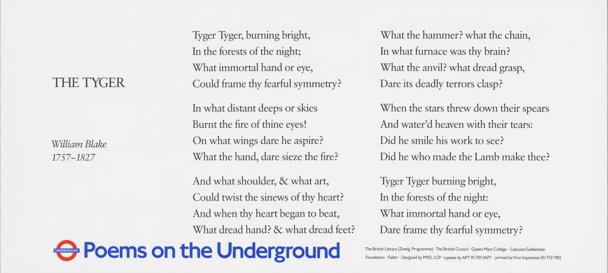 Poem of the Week – Poems on the Underground