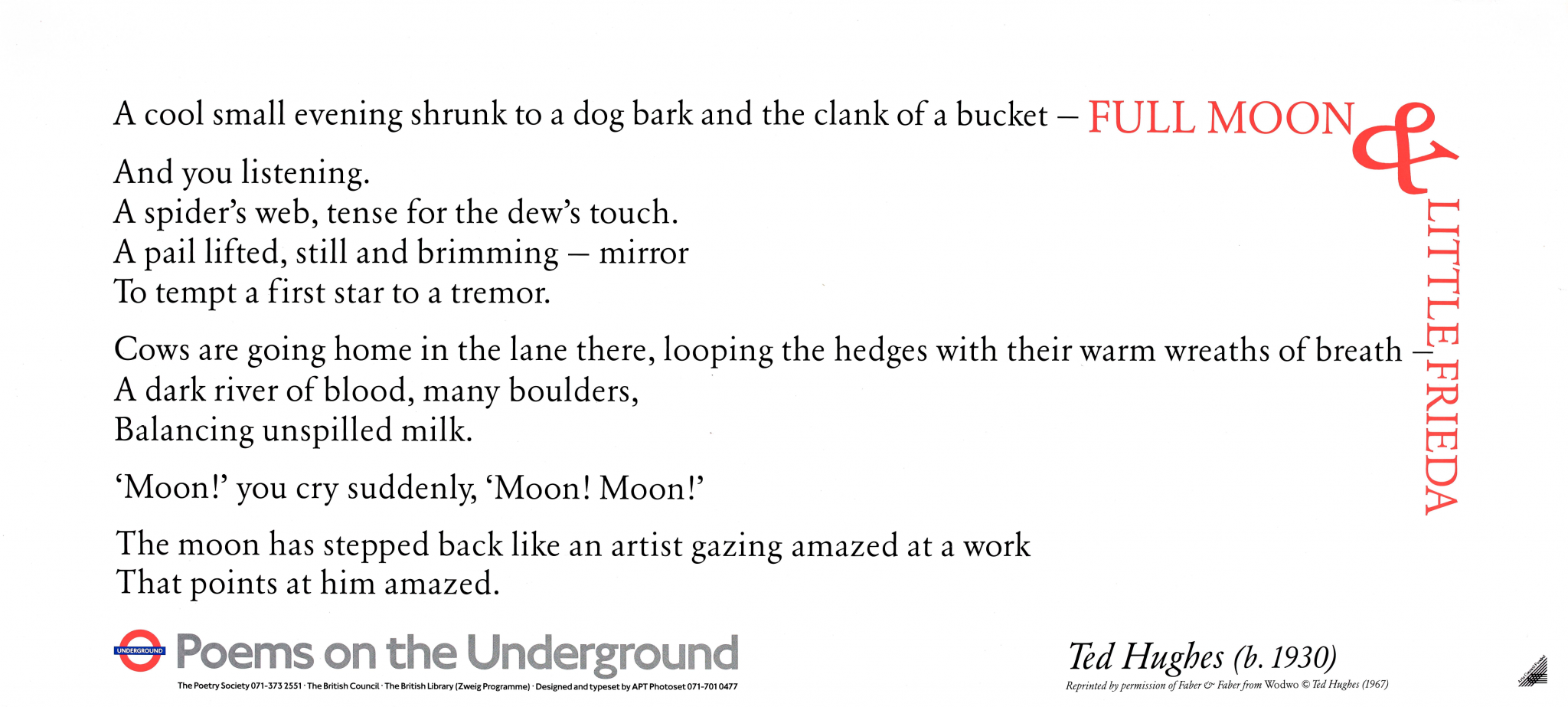 Full Moon & Little Frieda - Poems on the Underground