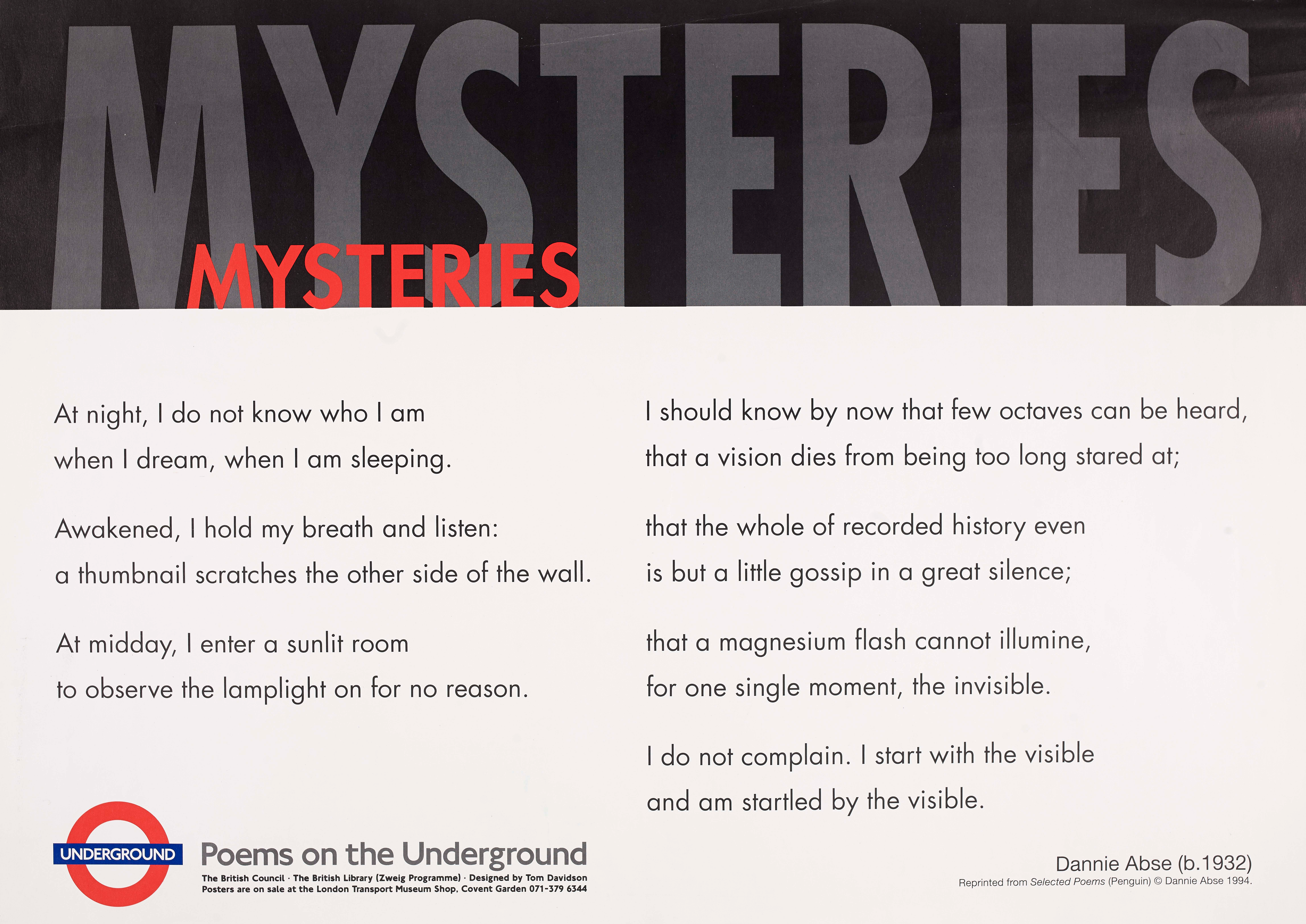 Mysteries – Poems on the Underground