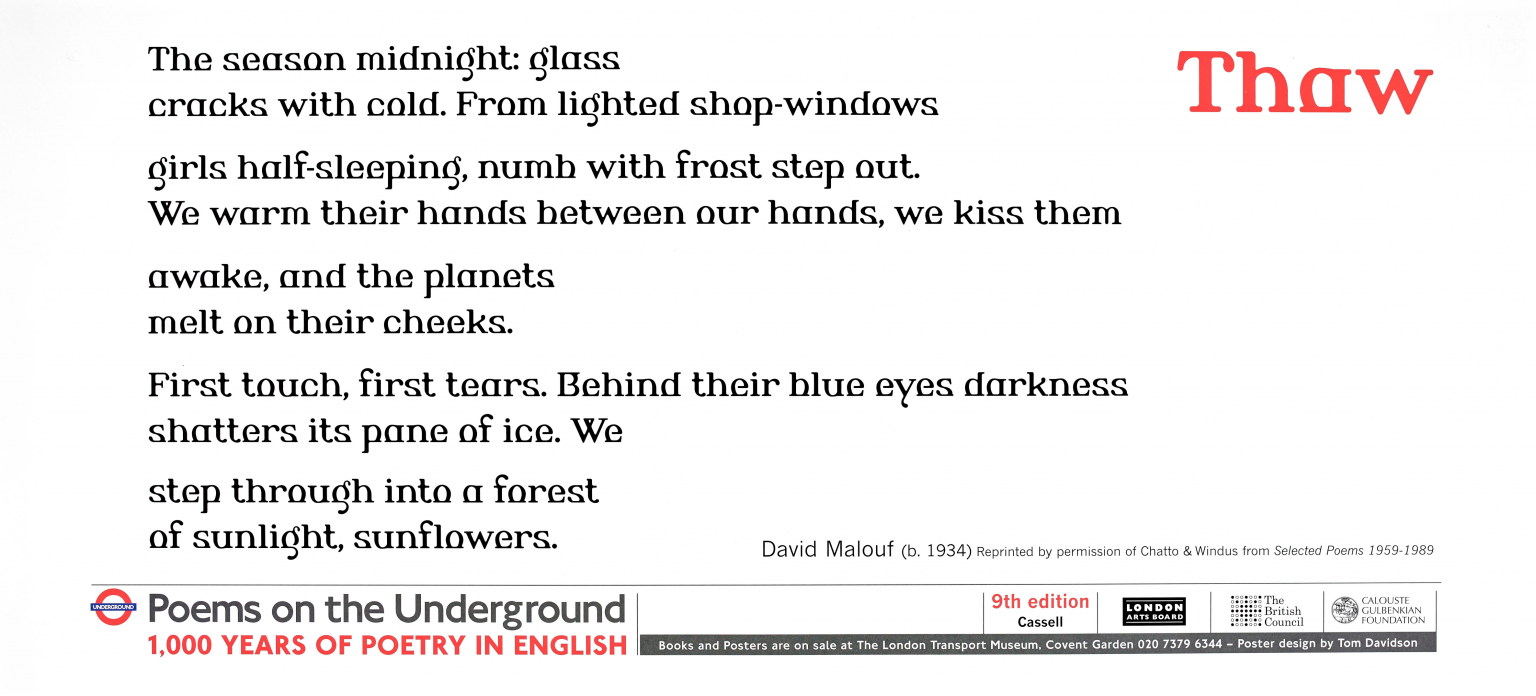 This Month’s Poems – Poems on the Underground