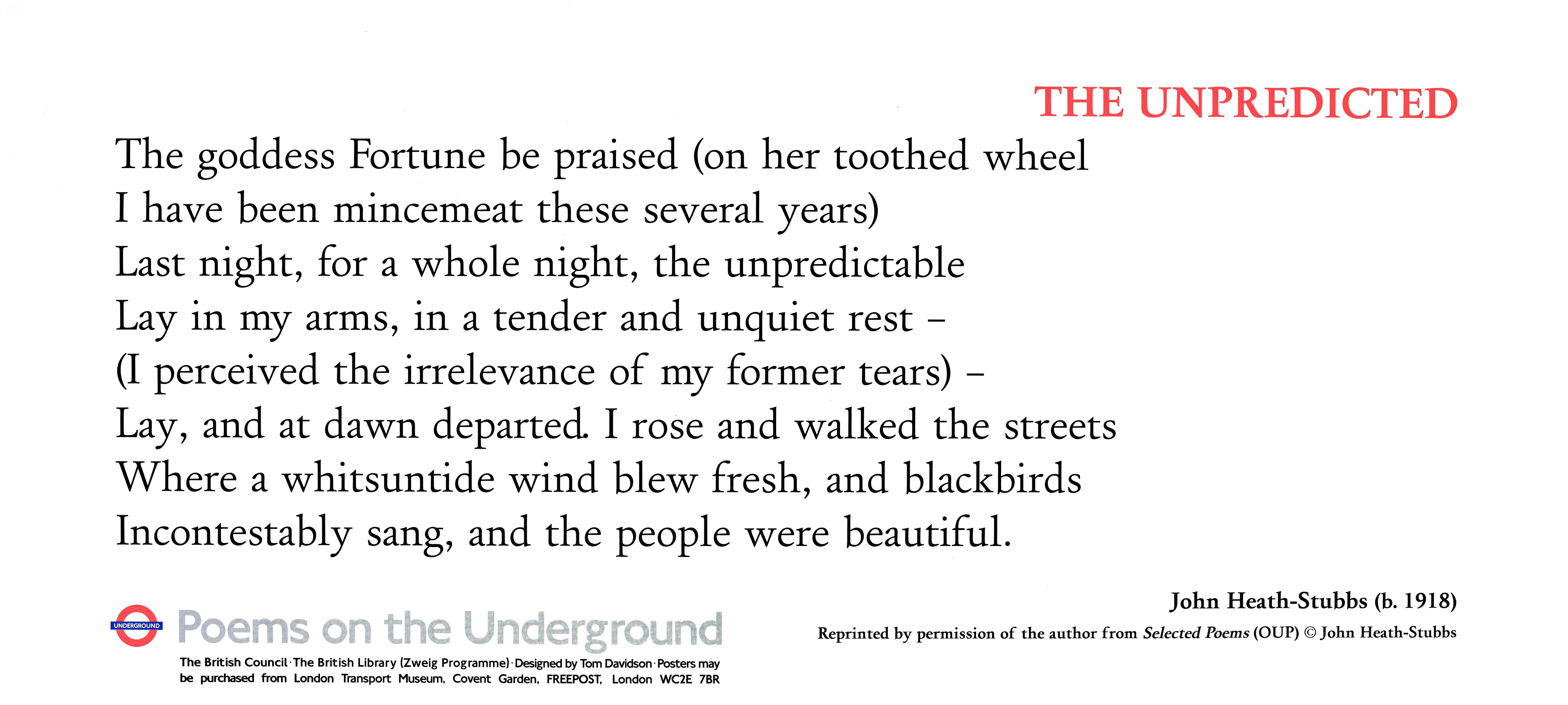 The Unpredicted – Poems on the Underground