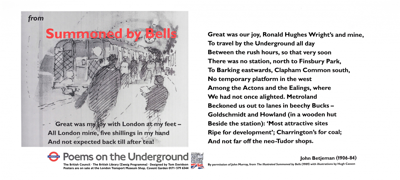 from Summoned by Bells – Poems on the Underground