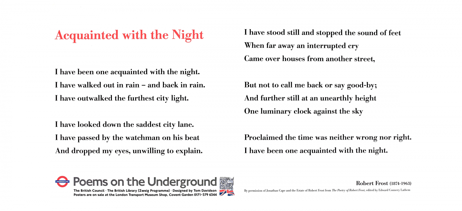 Acquainted with the Night – Poems on the Underground